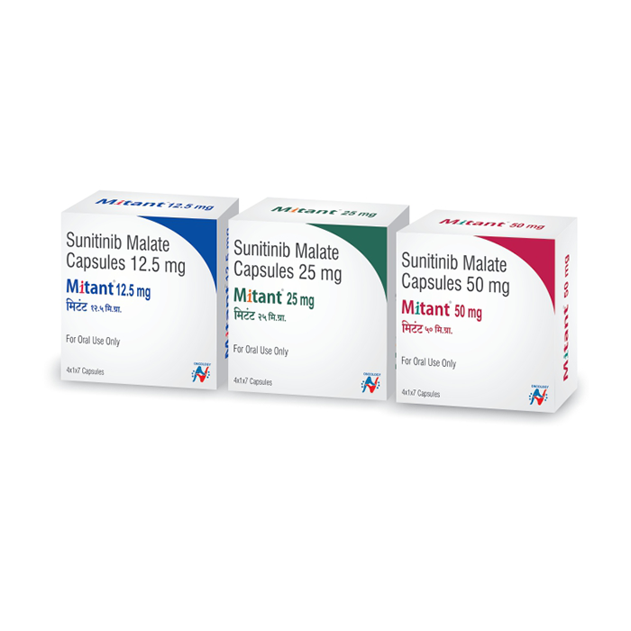 Mitant - Sunitinib Malate 50mg Capsules - Uses, Dosage, Composition ...